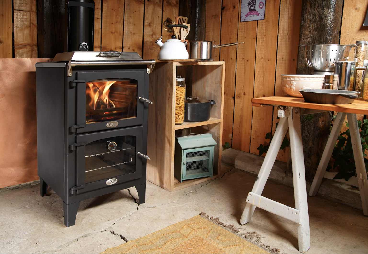 C&J Go Eco BakeChef Wood Burning Cook Stove | Grampian Stoves